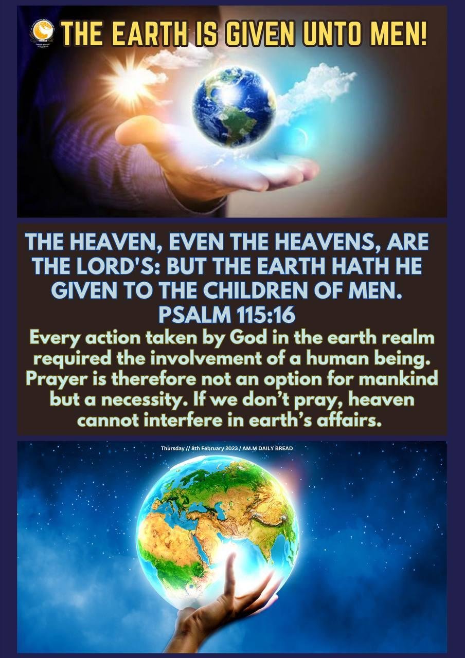 The earth is given unto men! – ASHOK MARTIN MINISTRIES