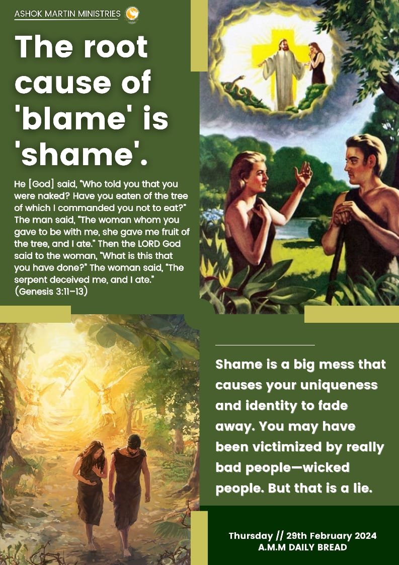 The root cause of ‘blame’ is ‘shame’. – ASHOK MARTIN MINISTRIES