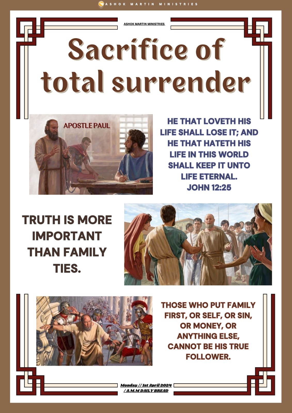 Sacrifice of total surrender – ASHOK MARTIN MINISTRIES